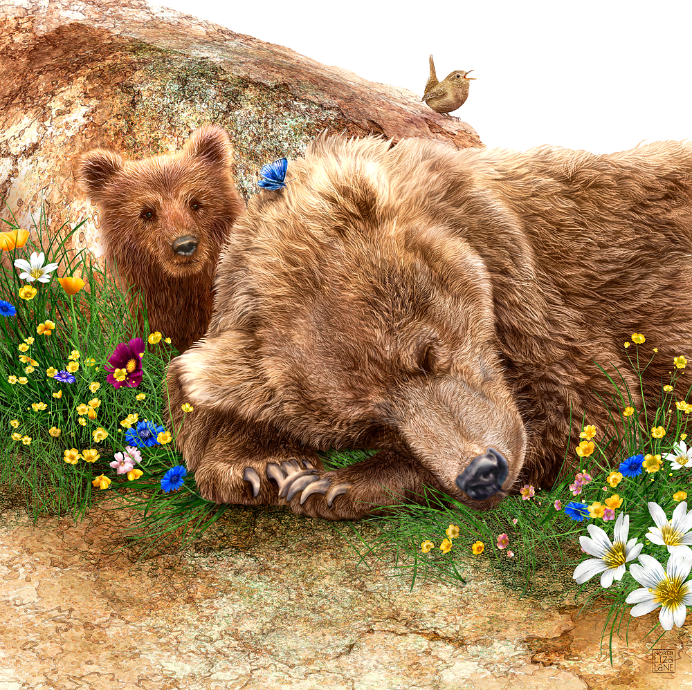 Painting – A Peaceful Nap…Sort of. – Liza Hartman Design